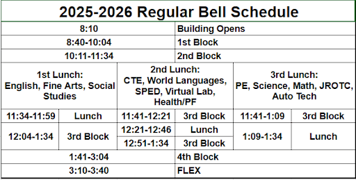 school bell timing format