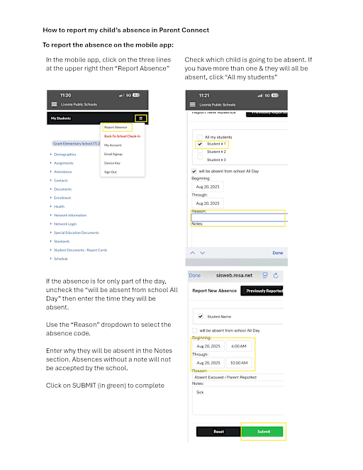 absent student report