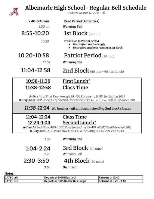 school bell timing format