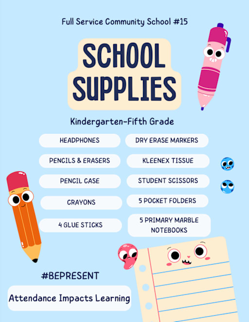 school supplies description