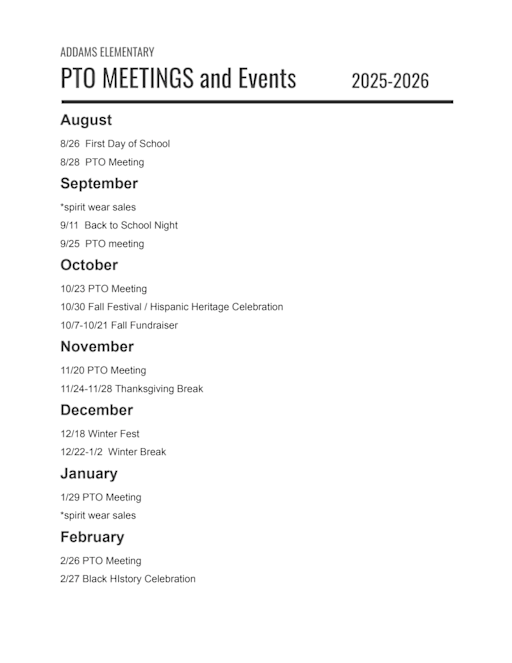 jane addams schedule