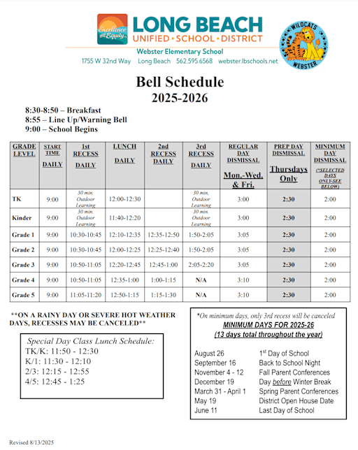 naumann elementary bell schedule