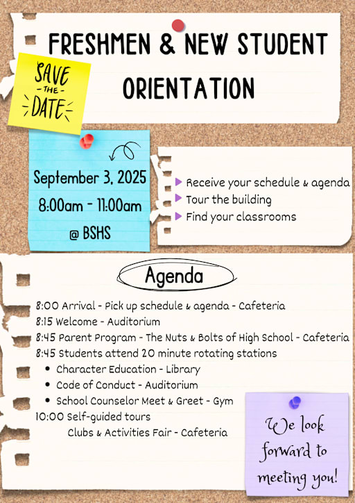 high school orientation schedule