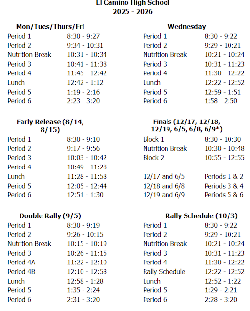 ebl schedule