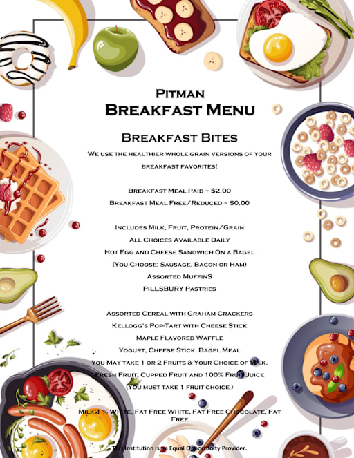 New Menu City Of Armagh High School