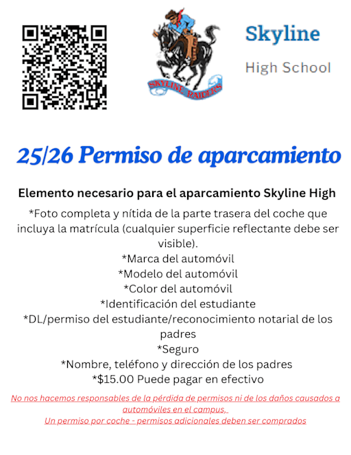 school parking leaflet