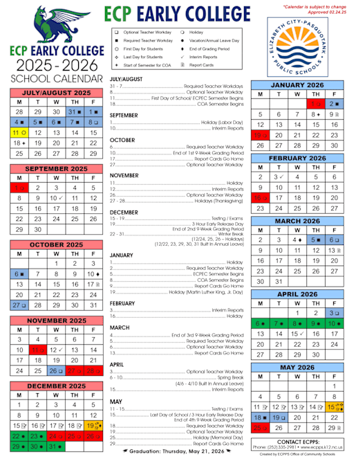 cops school calendar