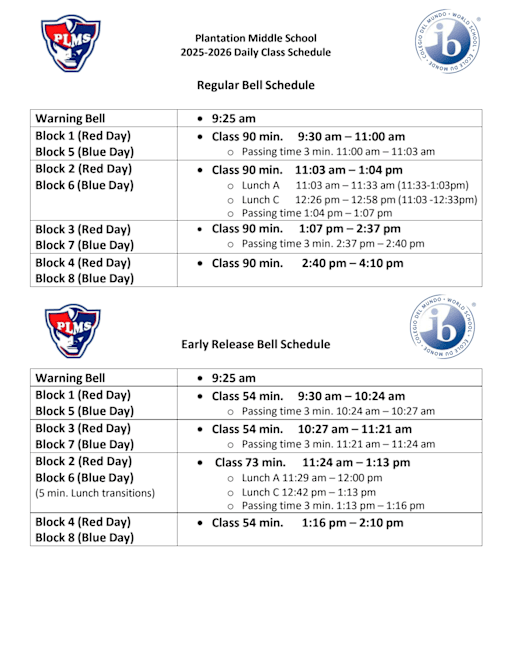 warner elementary school calendar