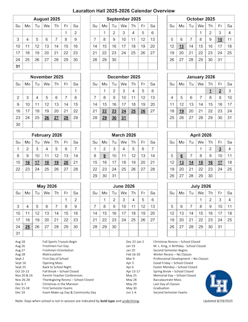 academic calendar