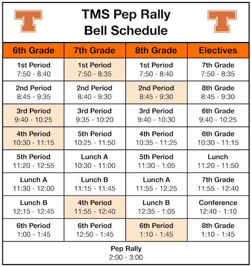 school bell timing format