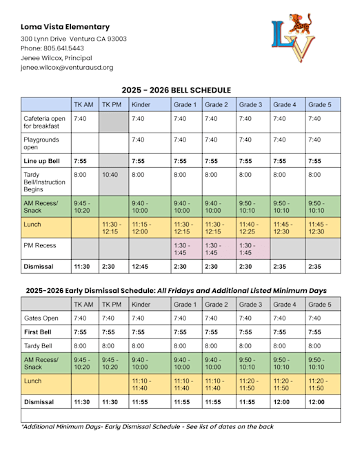 naumann elementary bell schedule