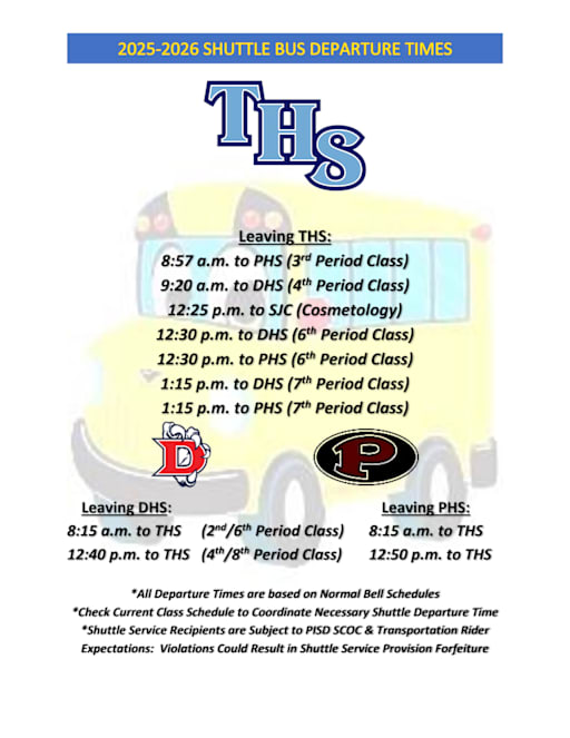 shuttle service schedule