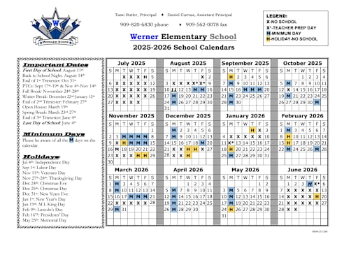 warner elementary school hours