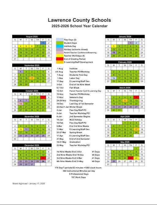 warner elementary school calendar