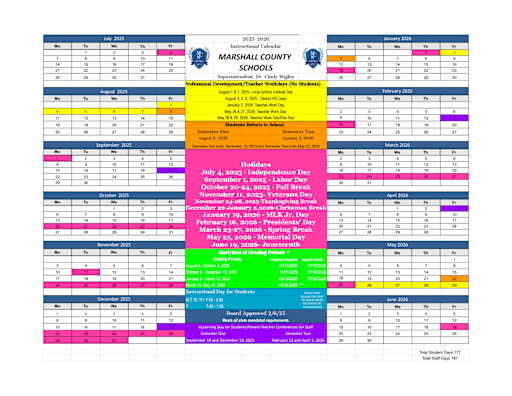 mcc school calendar 2025