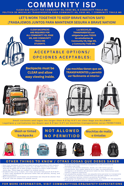 clear backpack policy