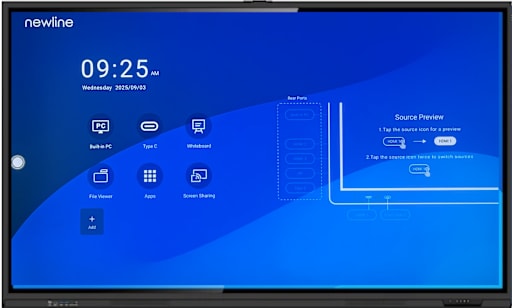 newline interactive screen