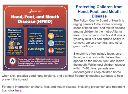 Hand Foot Mouth Disease Patient Leaflet