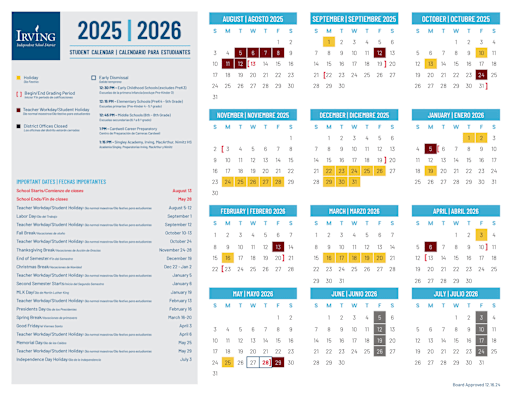 van isd calendar