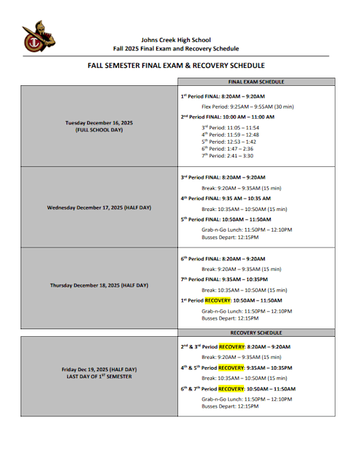 final exam schedule uga