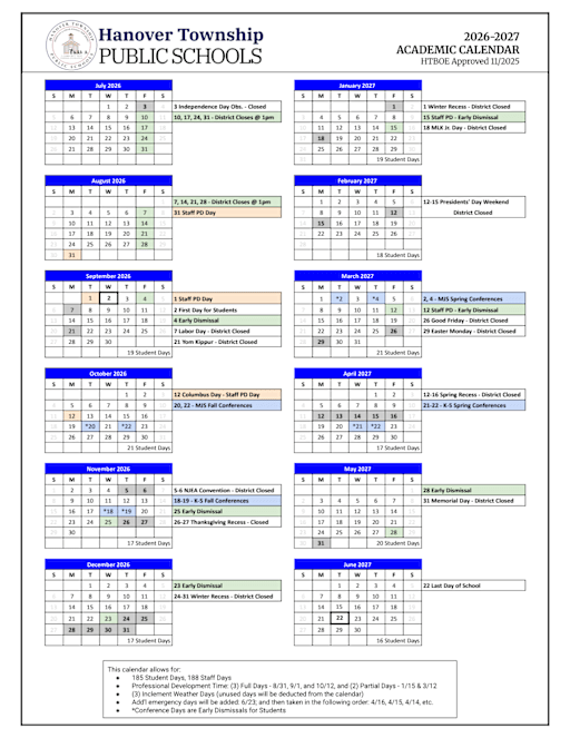 hanover school half term