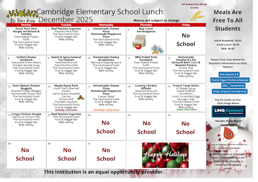 lunch schedule for elementary