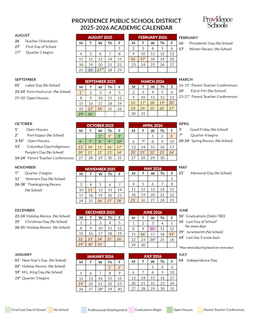 academic calendar