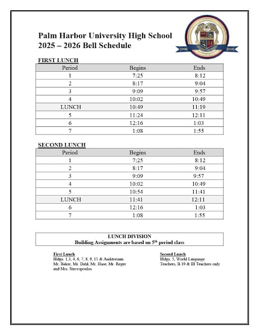 marshall bell schedule