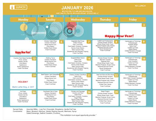 lunch schedule for elementary
