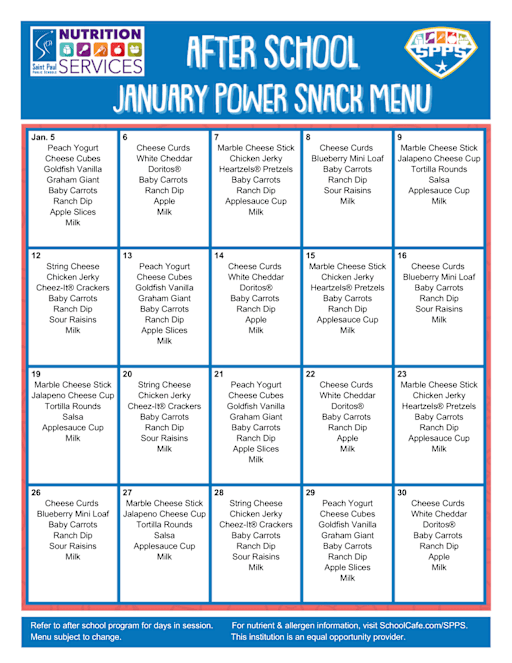 elementary school breakfast items