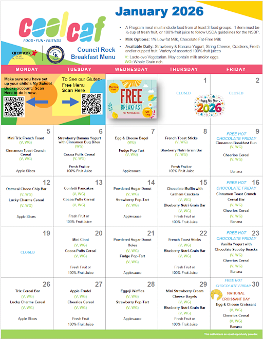 elementary school breakfast items