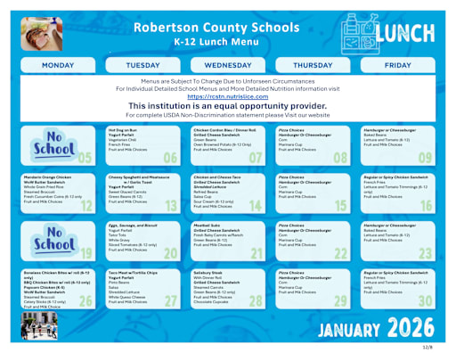 lunch schedule for elementary
