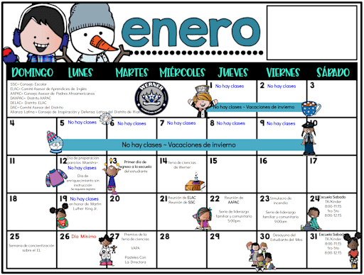 warner elementary school calendar