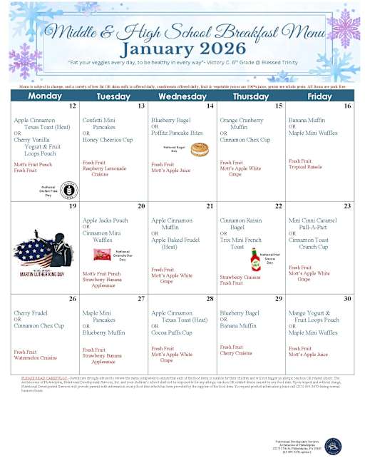 charters school meals