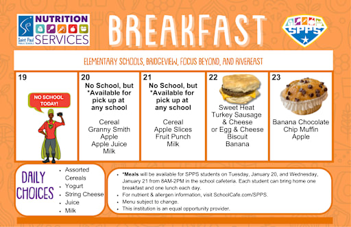 elementary school breakfast items