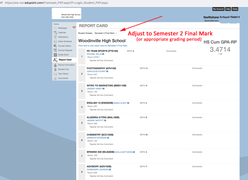 StudentVUE - Woodinville High School
