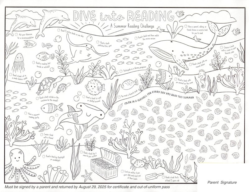 summer reading challenge coloring page