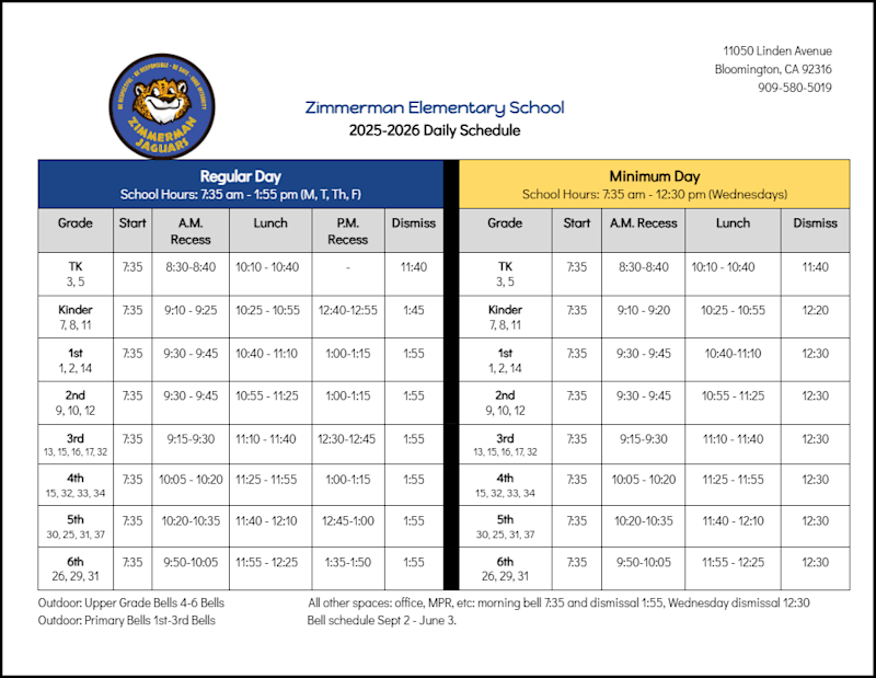 naumann elementary bell schedule
