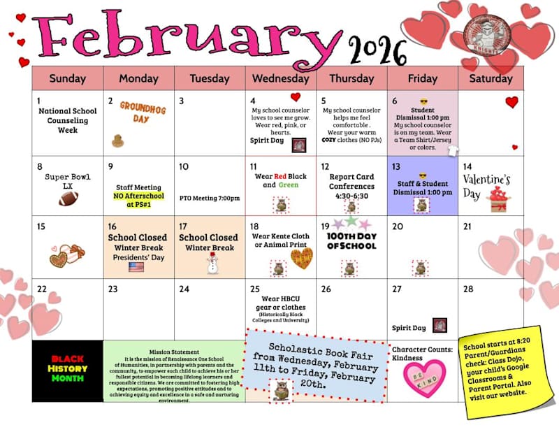 Calendars - Public School No. 1
