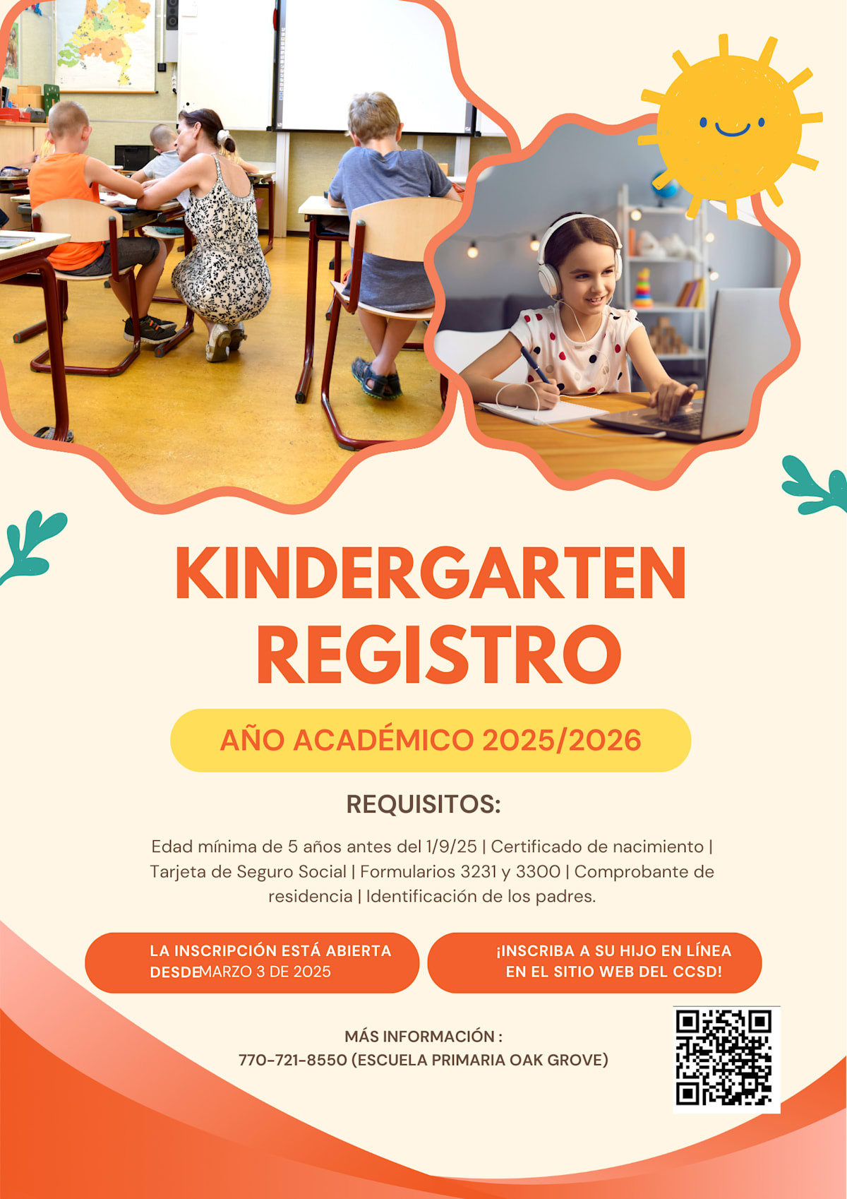 Kindergarten Registration Academic Year 2025 - 2026 - Oak Grove ...