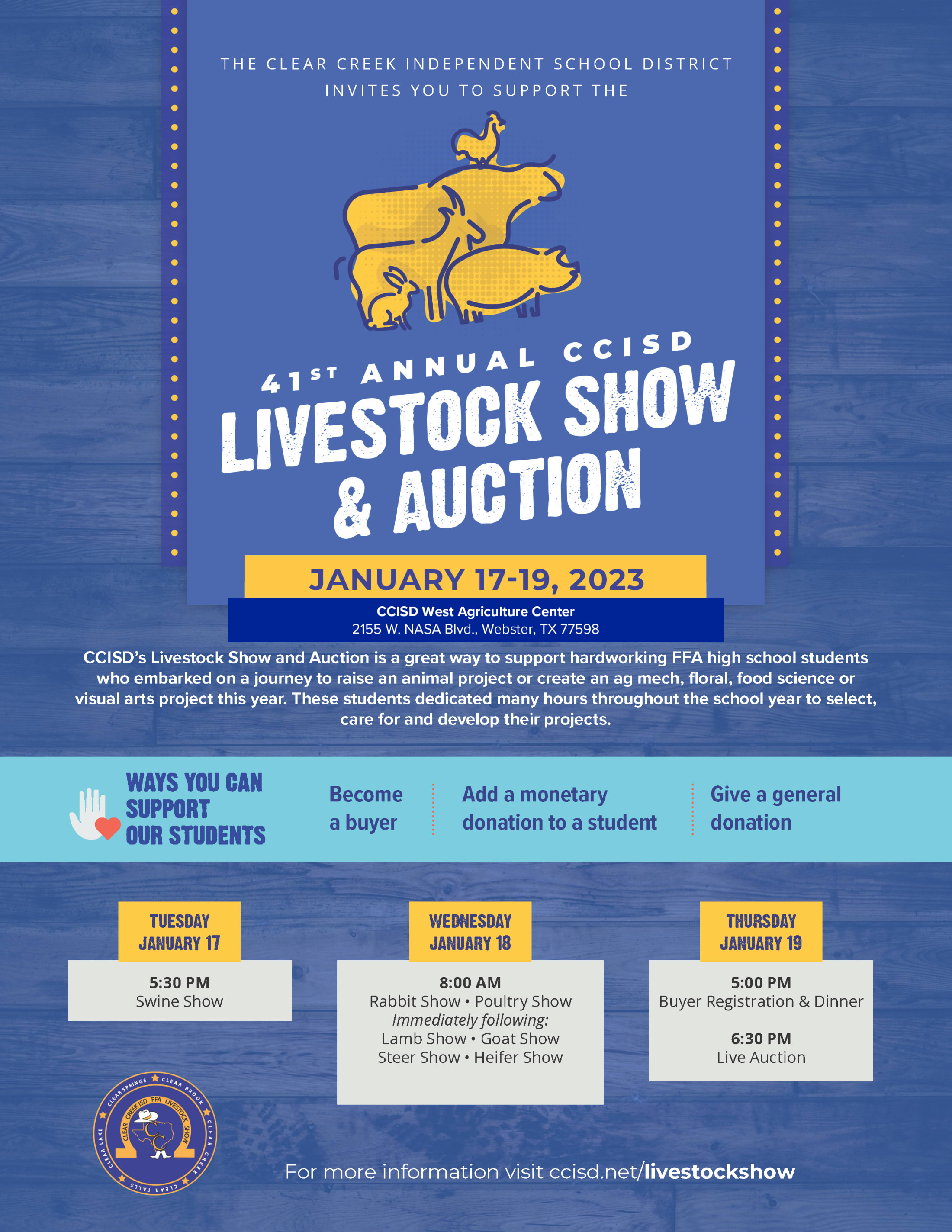 CCISD Livestock Show & Auction Scheduled for January 17-19, 2023 ...