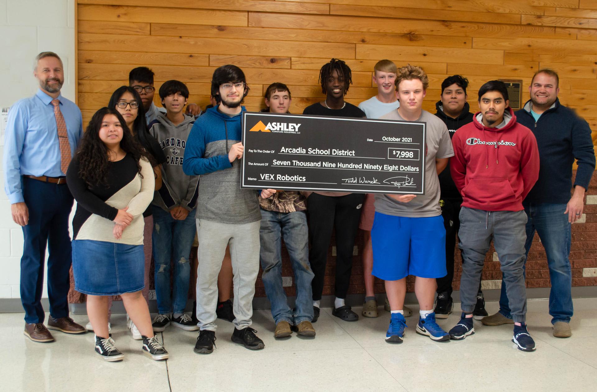 ASHLEY FURNITURE DONATES 7 998 FOR VEX ROBOTICS