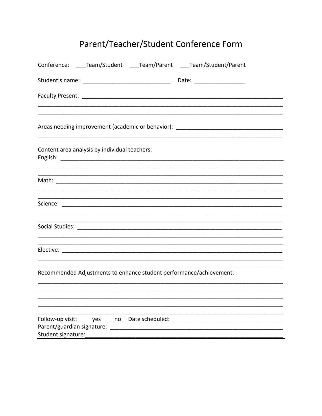 Parent conferences - Claiborne Parish School District