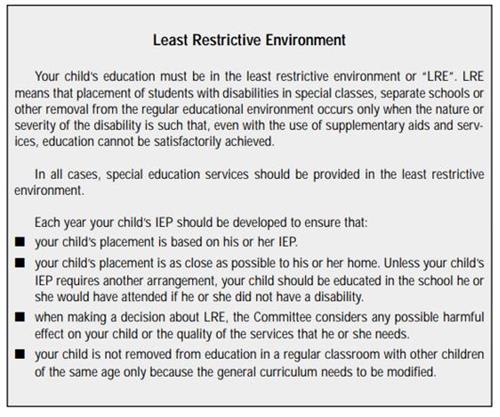 Least Restrictive Environment Examples