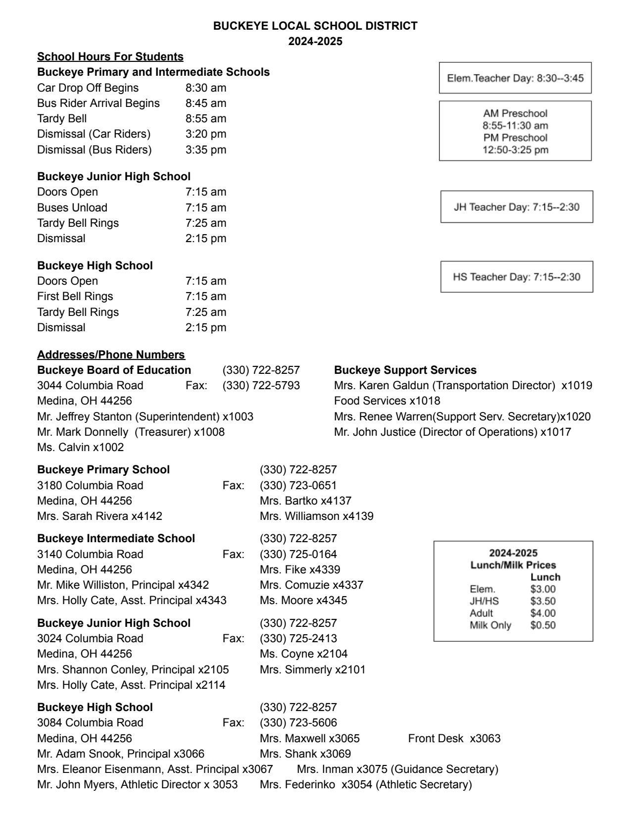 ℹ️ District Information - Buckeye Local School District
