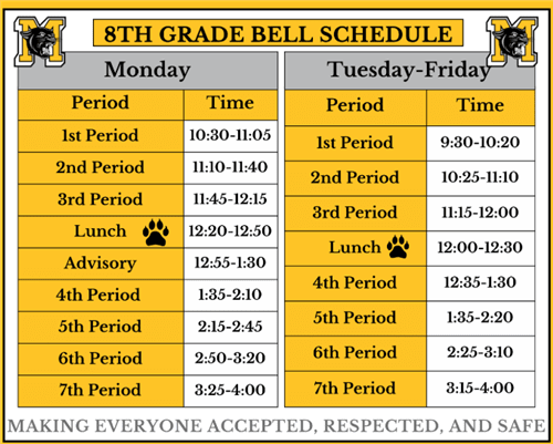 Orange Middle School Hours