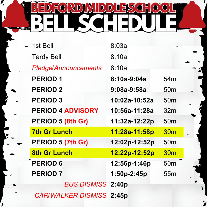 Daily Schedule - Bedford Middle School