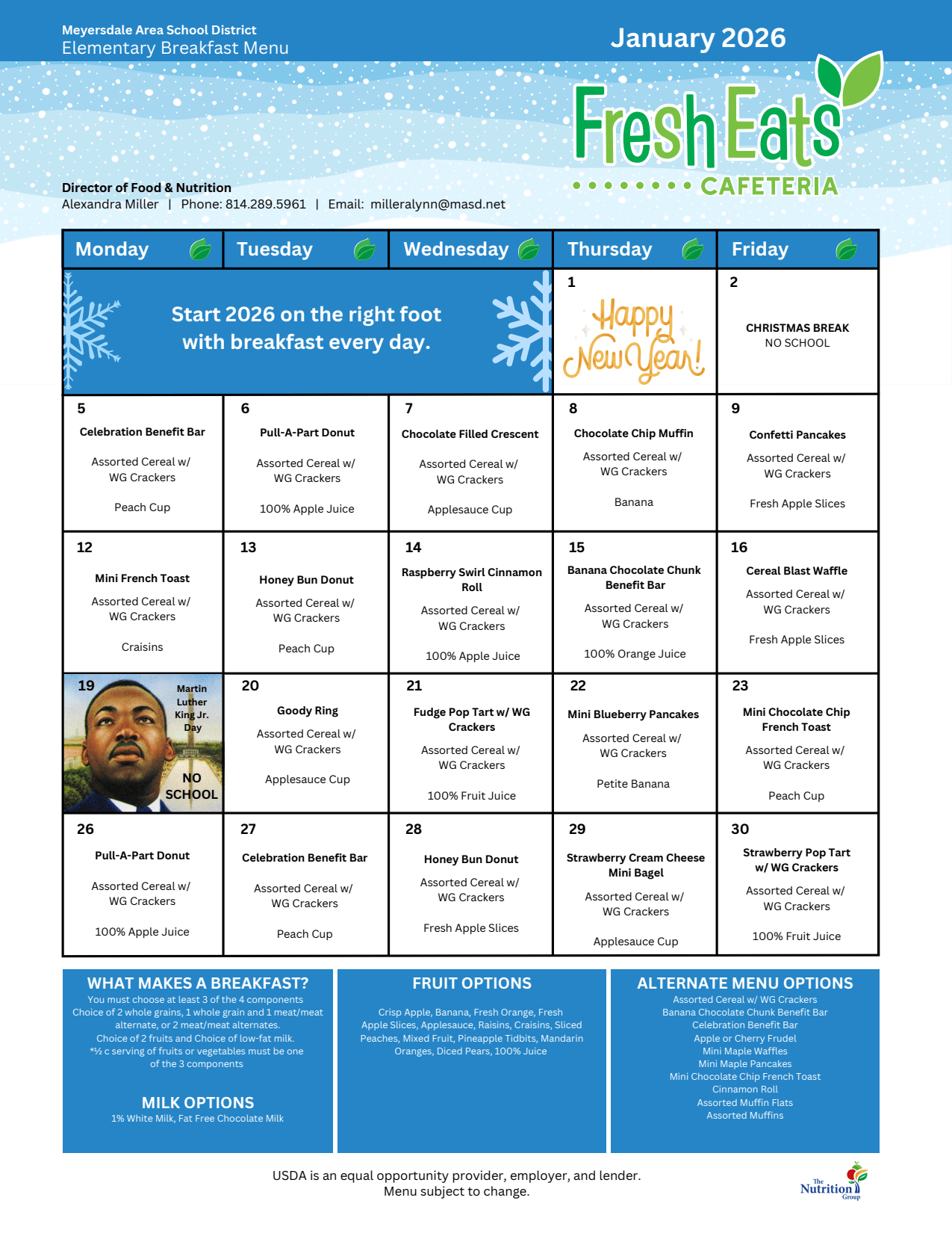 Lunch Menu - Meyersdale Area School District