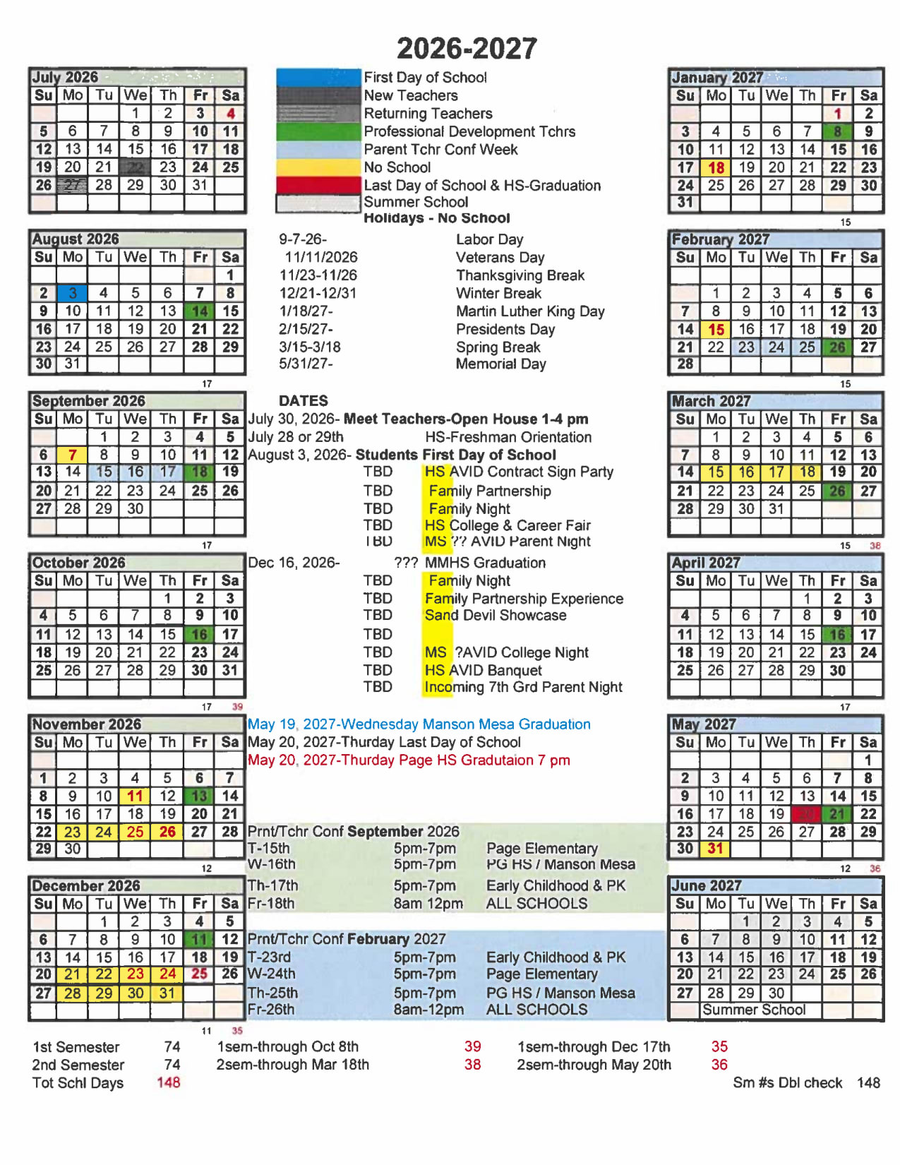 Calendars - Page High School