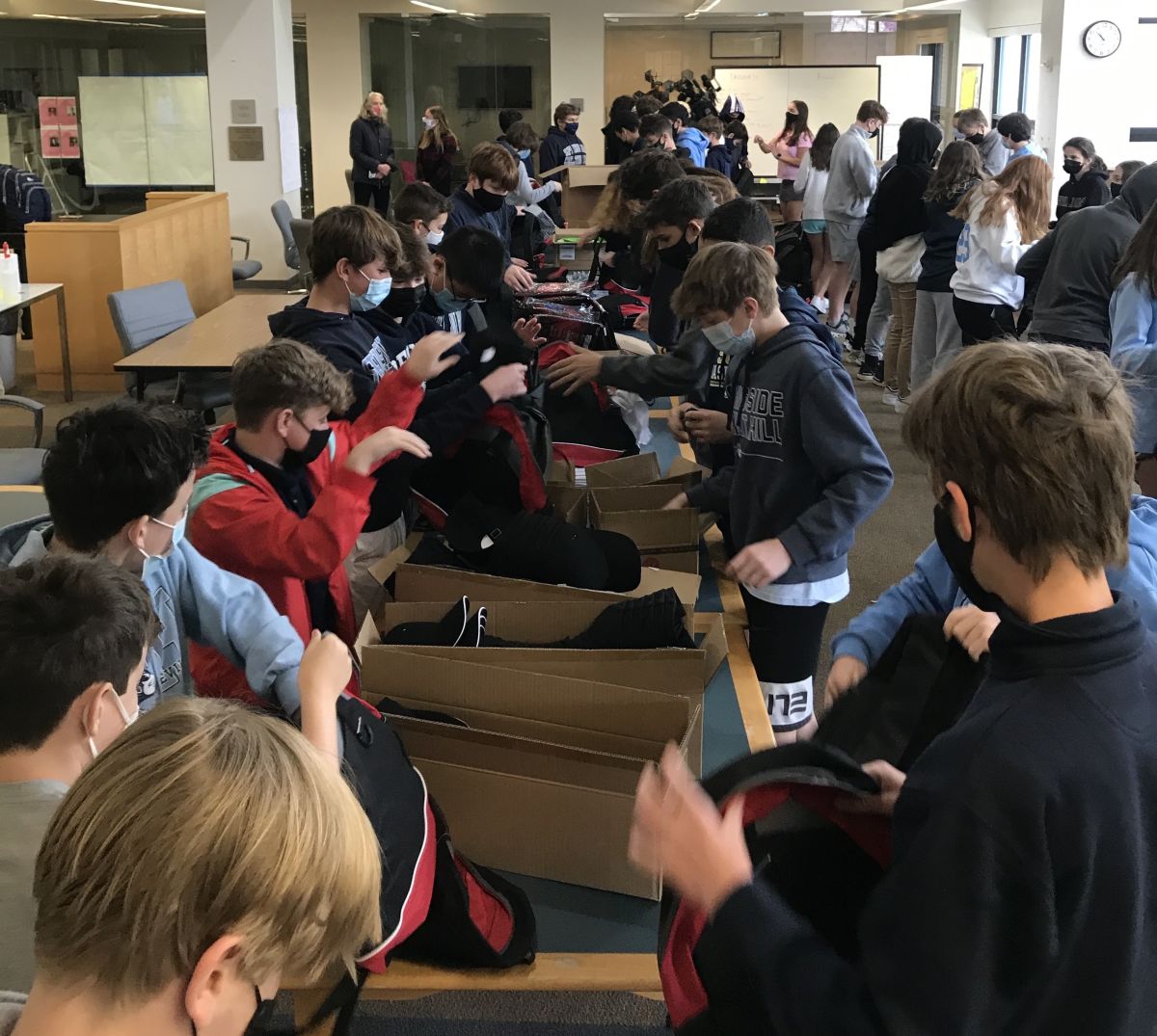 Middle School students help build backpacks for the homeless | News ...